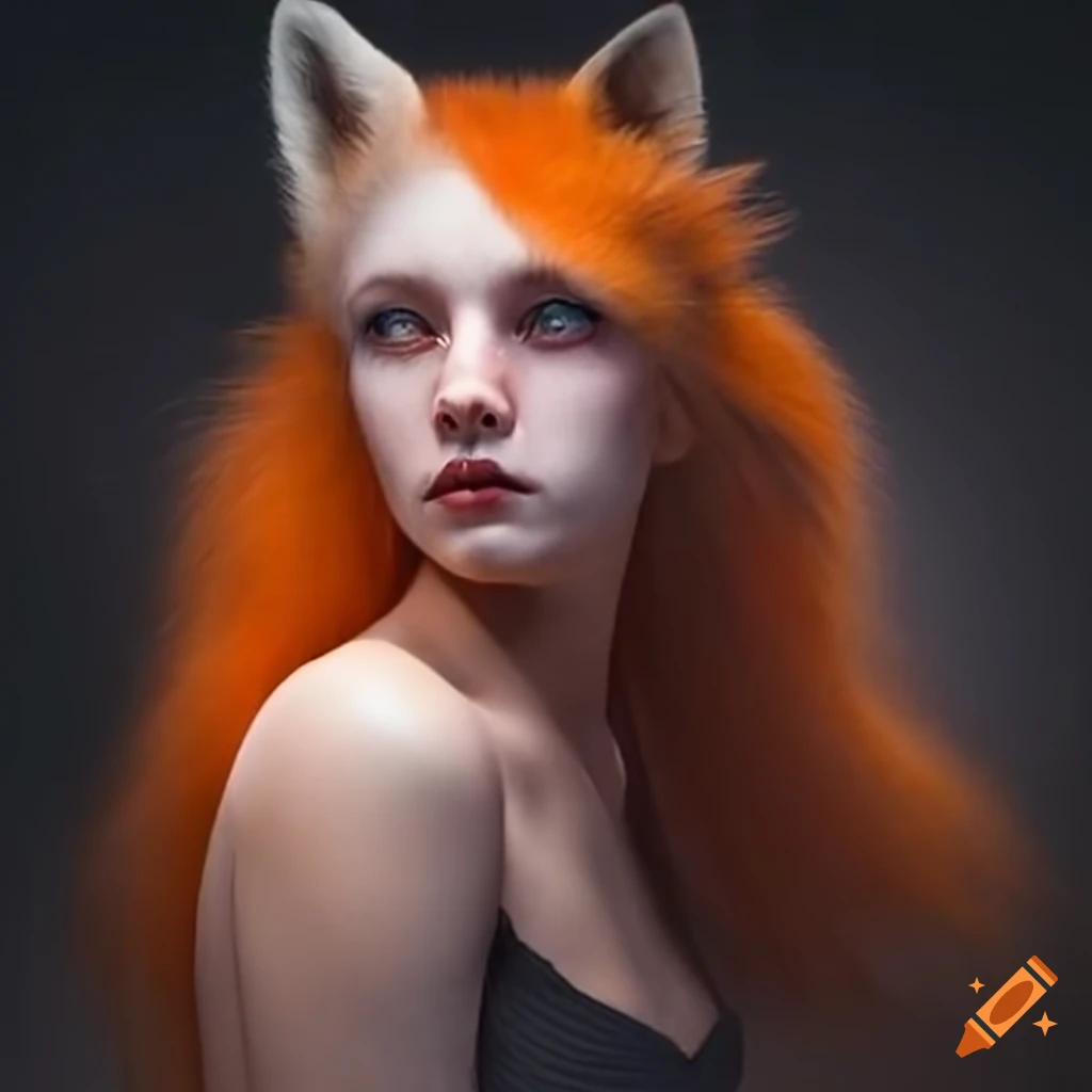 Woman with a fox tail on Craiyon