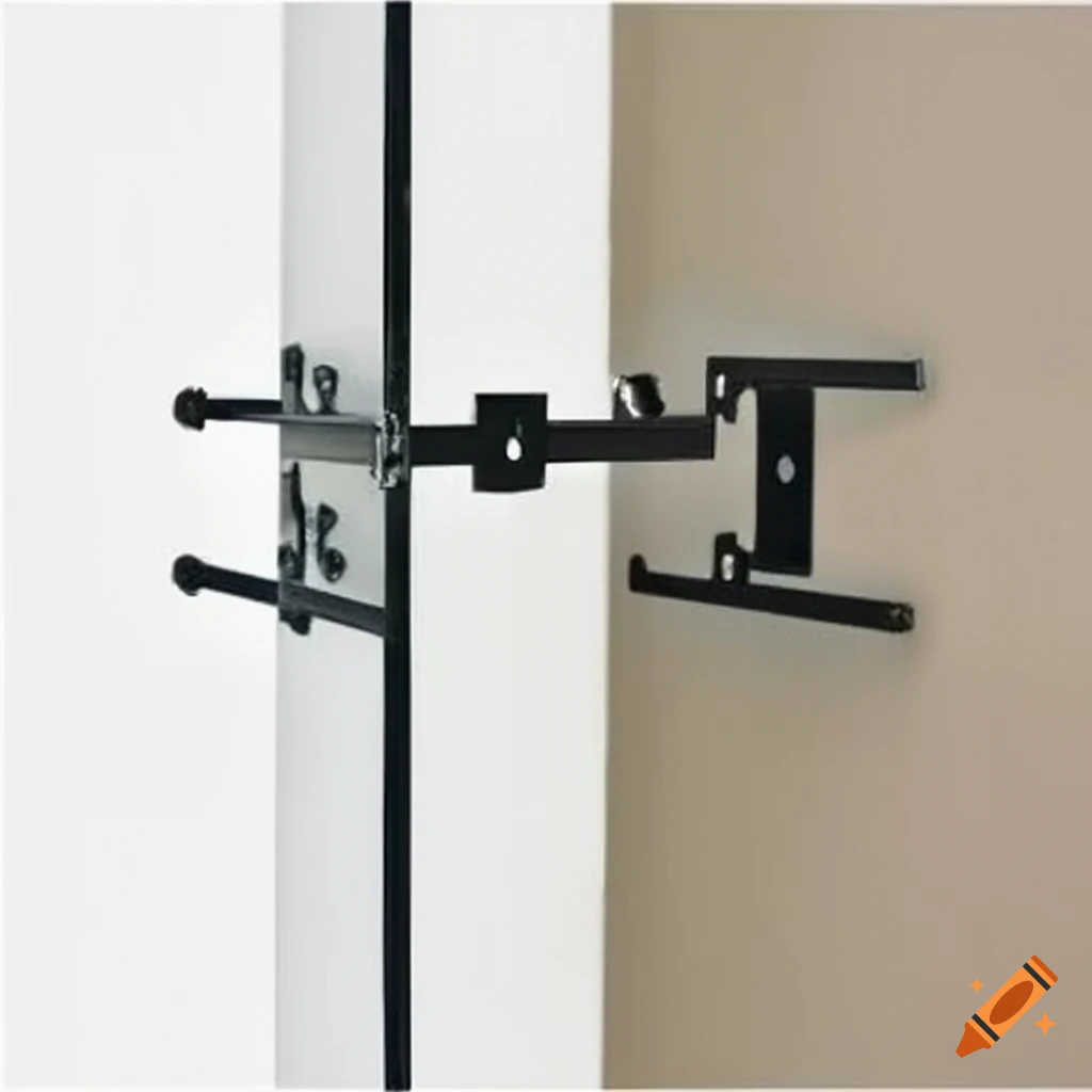 Double center support curtain track wall mounting brackets on Craiyon