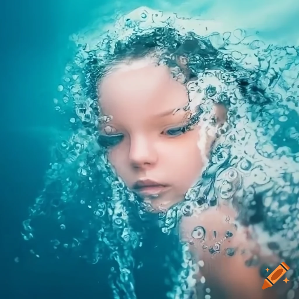 Girl immersed in water on Craiyon