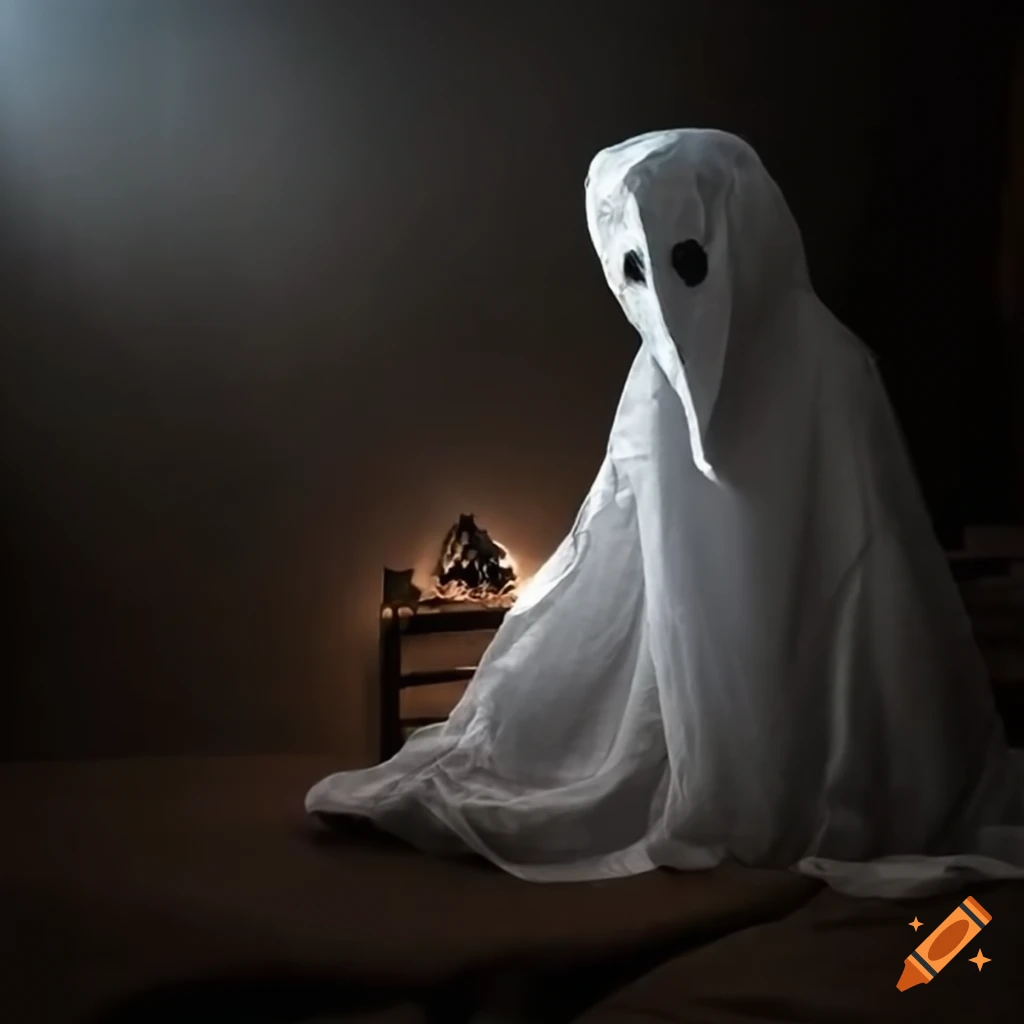 Spooky bedsheet ghost costume on a thylacine for halloween on Craiyon