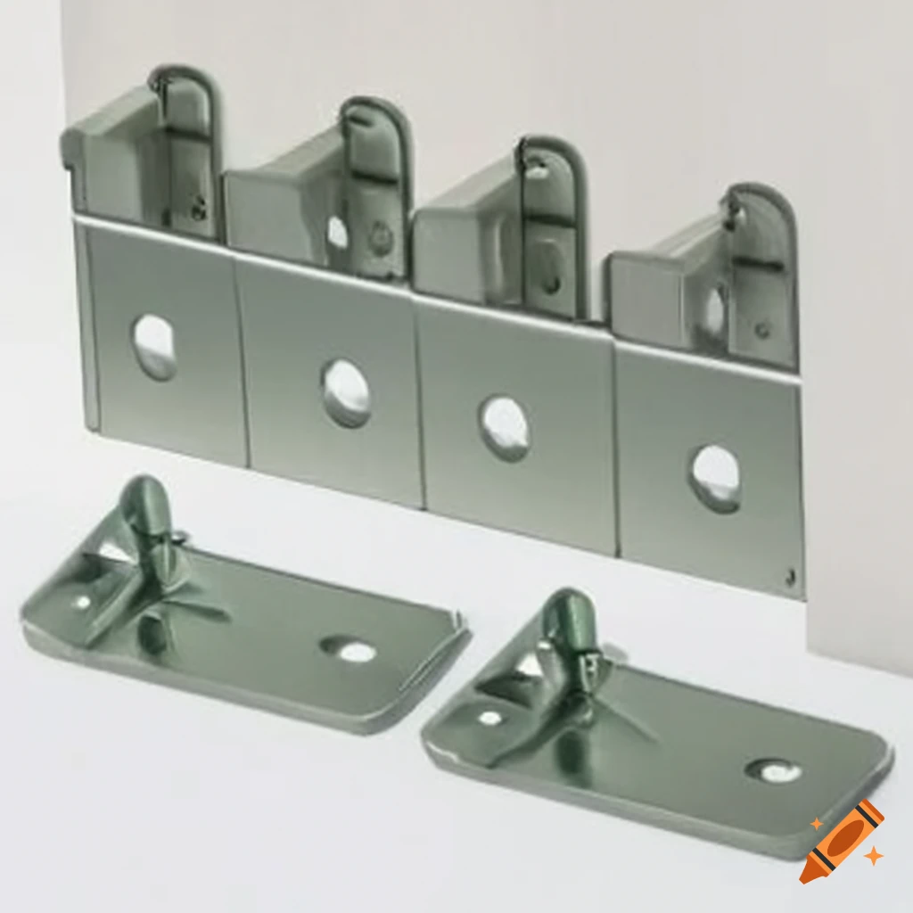 Double center support curtain track wall mounting brackets on Craiyon