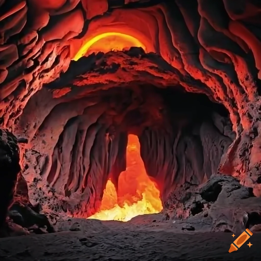 Interior of a lava cave on Craiyon