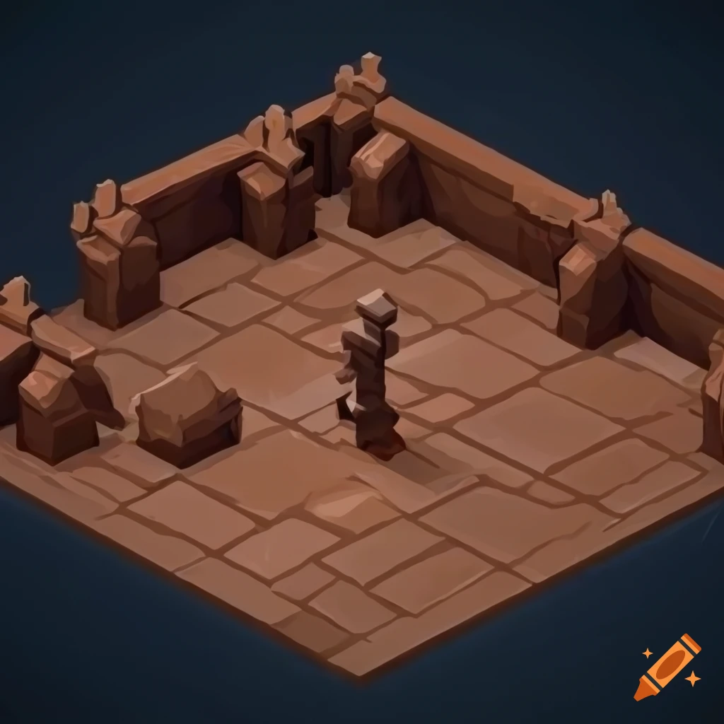 Isometric sandstone rpg tiles on Craiyon