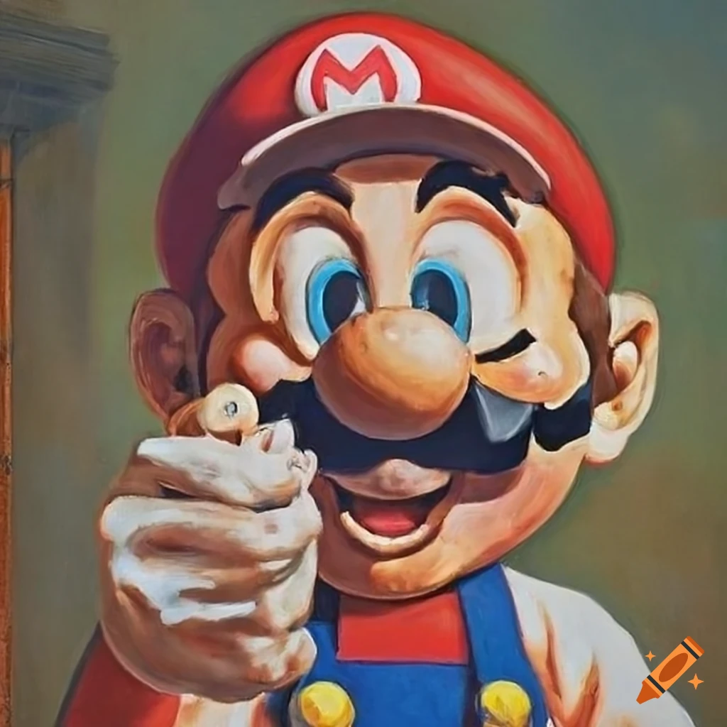Artistic depiction of mario by norman rockwell with high definition ...