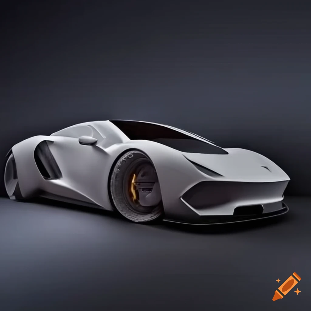 Super car with a wide angle view on Craiyon