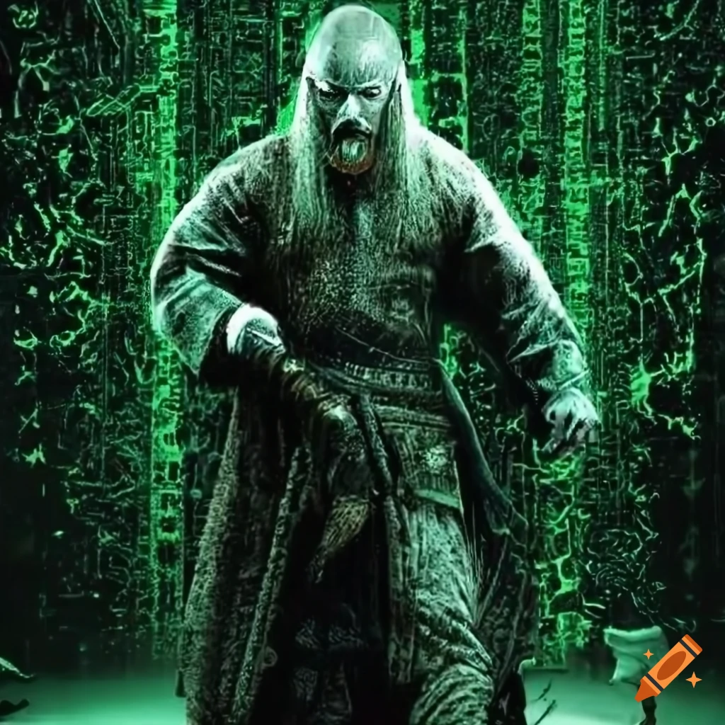 Viking in matrix code on Craiyon