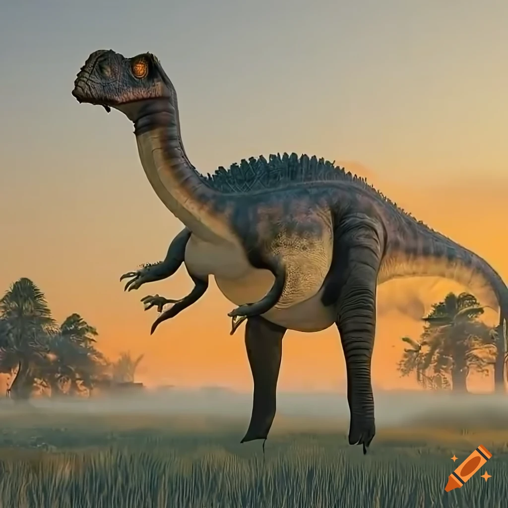 Hadrosaurus dinosaur with striking color pattern and detailed skin ...