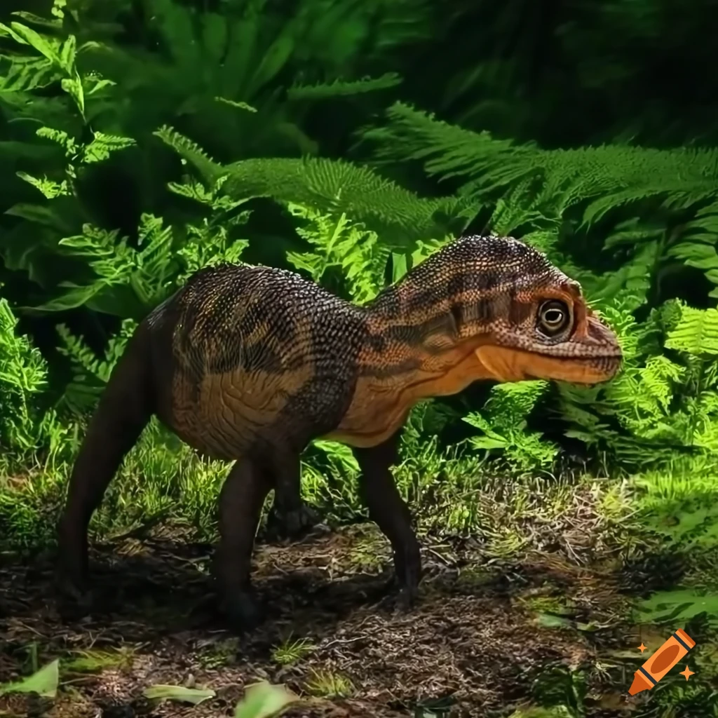 Pachycephalosaurus with lizard-like colors and scale texture walking ...