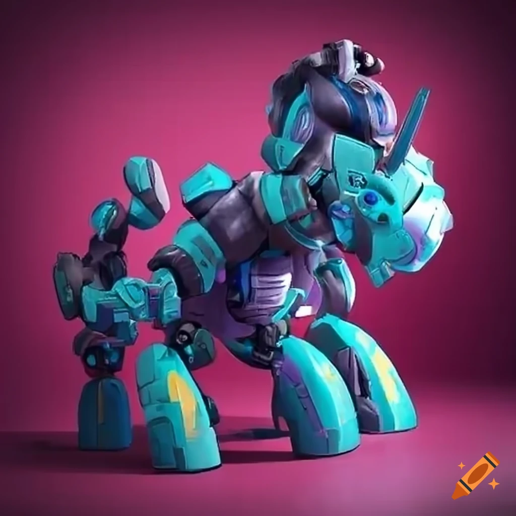 Mechanical my little pony illustration on Craiyon