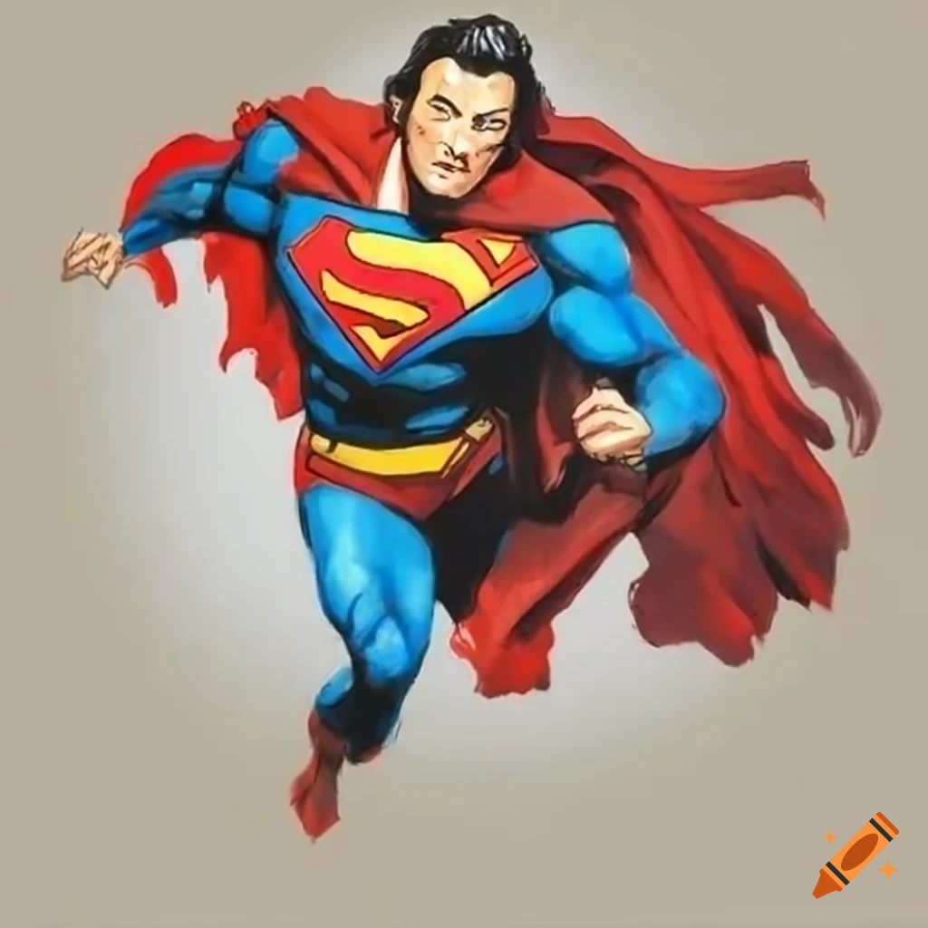 Dynamic screaming superman in frank frazetta style on Craiyon