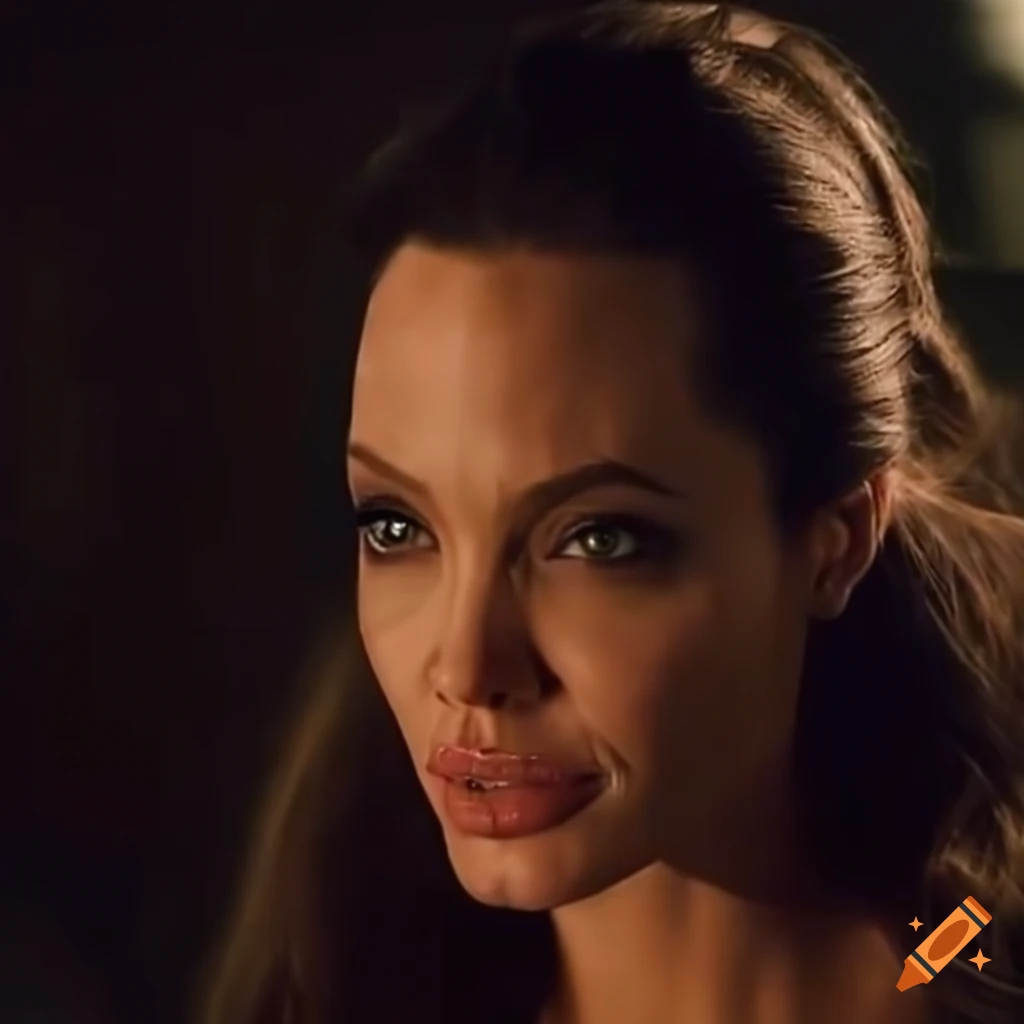 Angelina jolie in a movie scene on Craiyon
