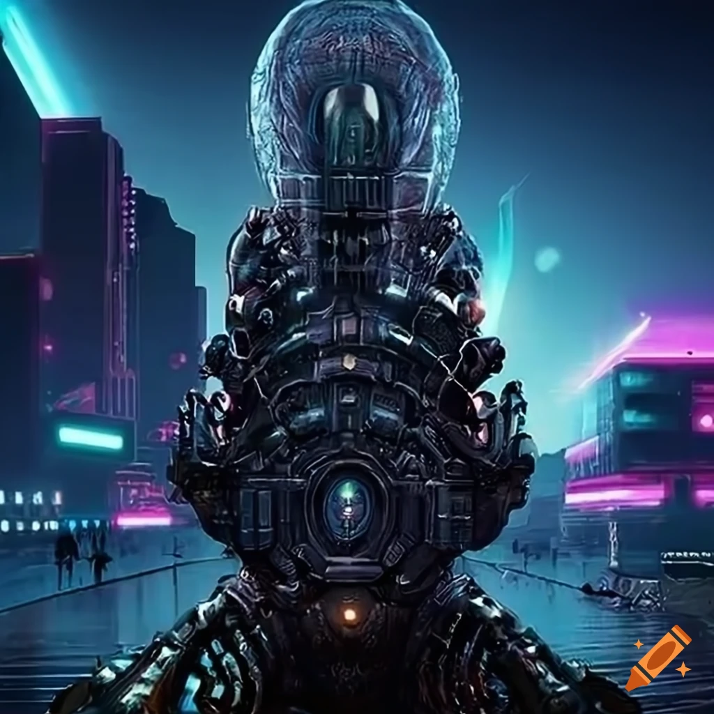 Epic futuristic biomechanoid science fiction art in 8k resolution on ...