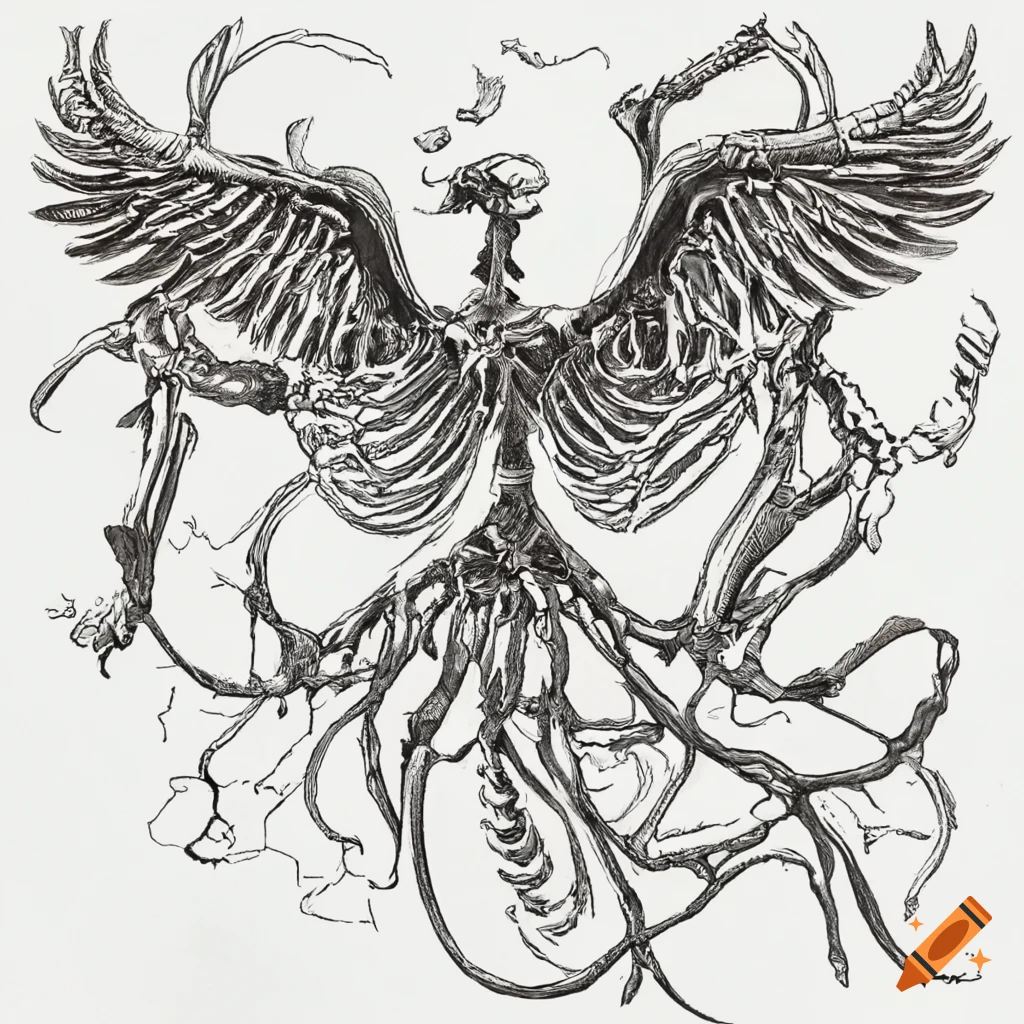 Phoenix skeleton on Craiyon
