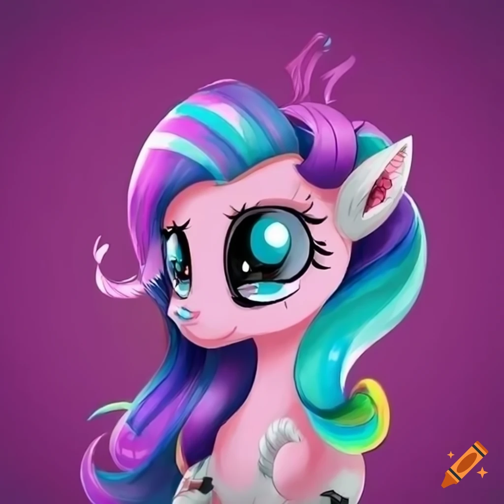 Colorful artwork of a cute my little pony robot for animated media on ...