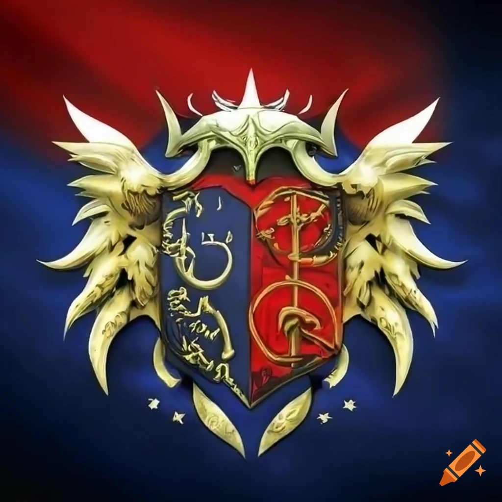 Highly detailed abstract heraldry flag in the style of final fantasy on ...