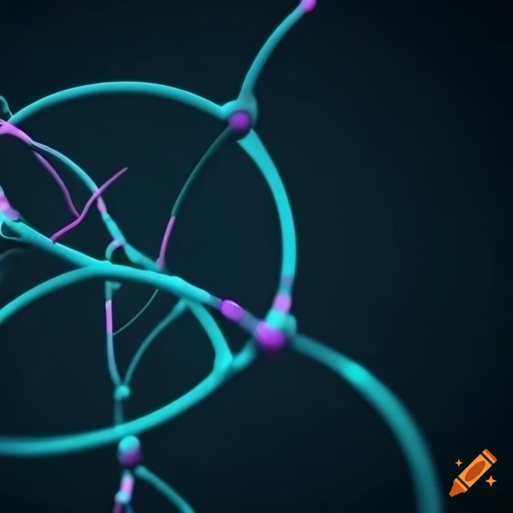 Abstract 8k background of connected BioPharm atoms with nodes and bonds ...