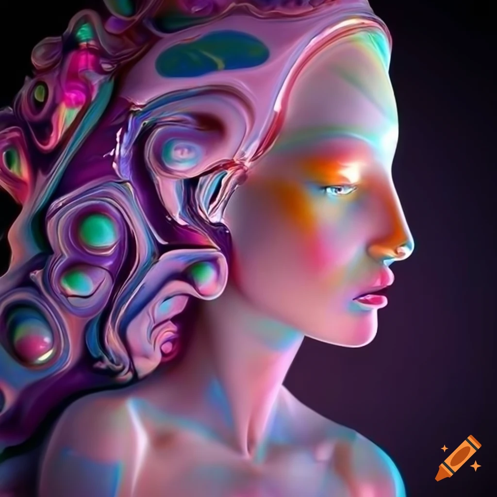 Sculpted 4k ultra hd quality random colored veined marble figures with ...