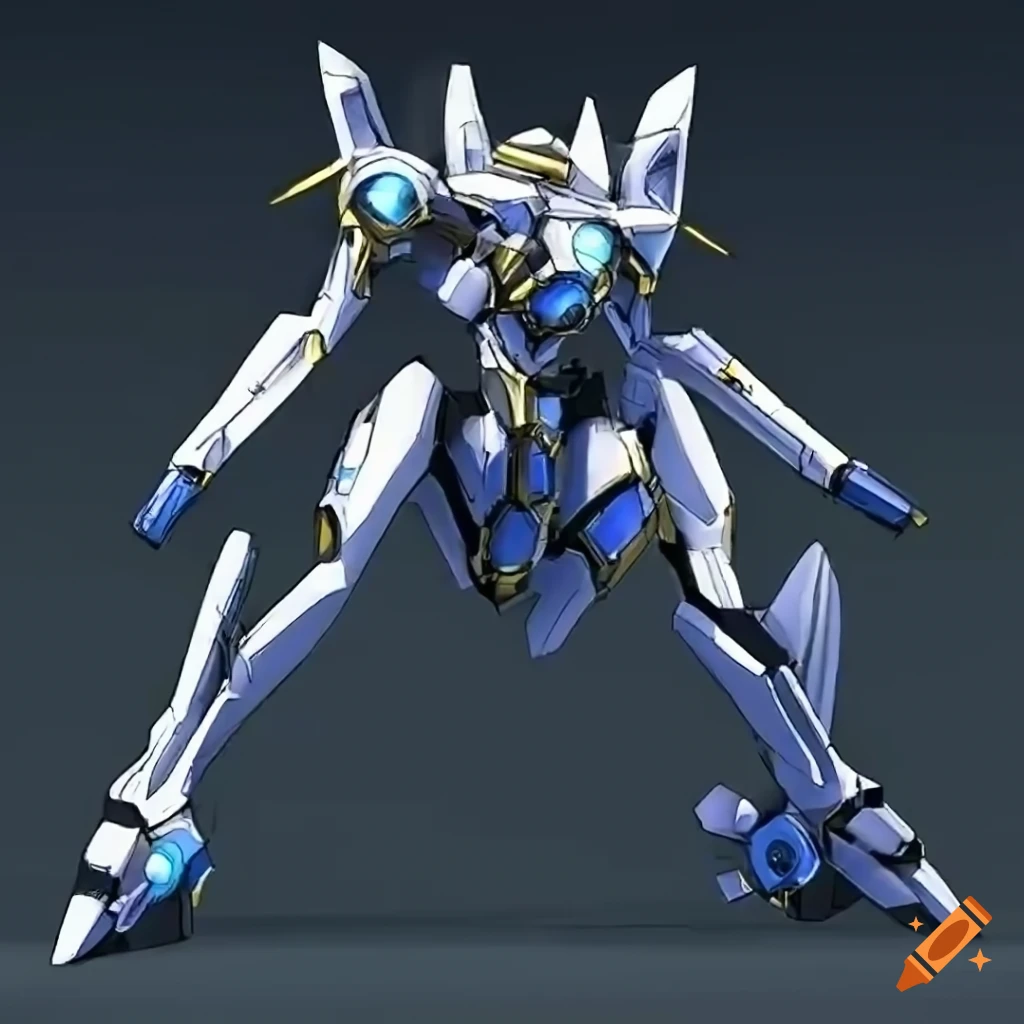 Detailed light mech design inspired by Code Geass on Craiyon