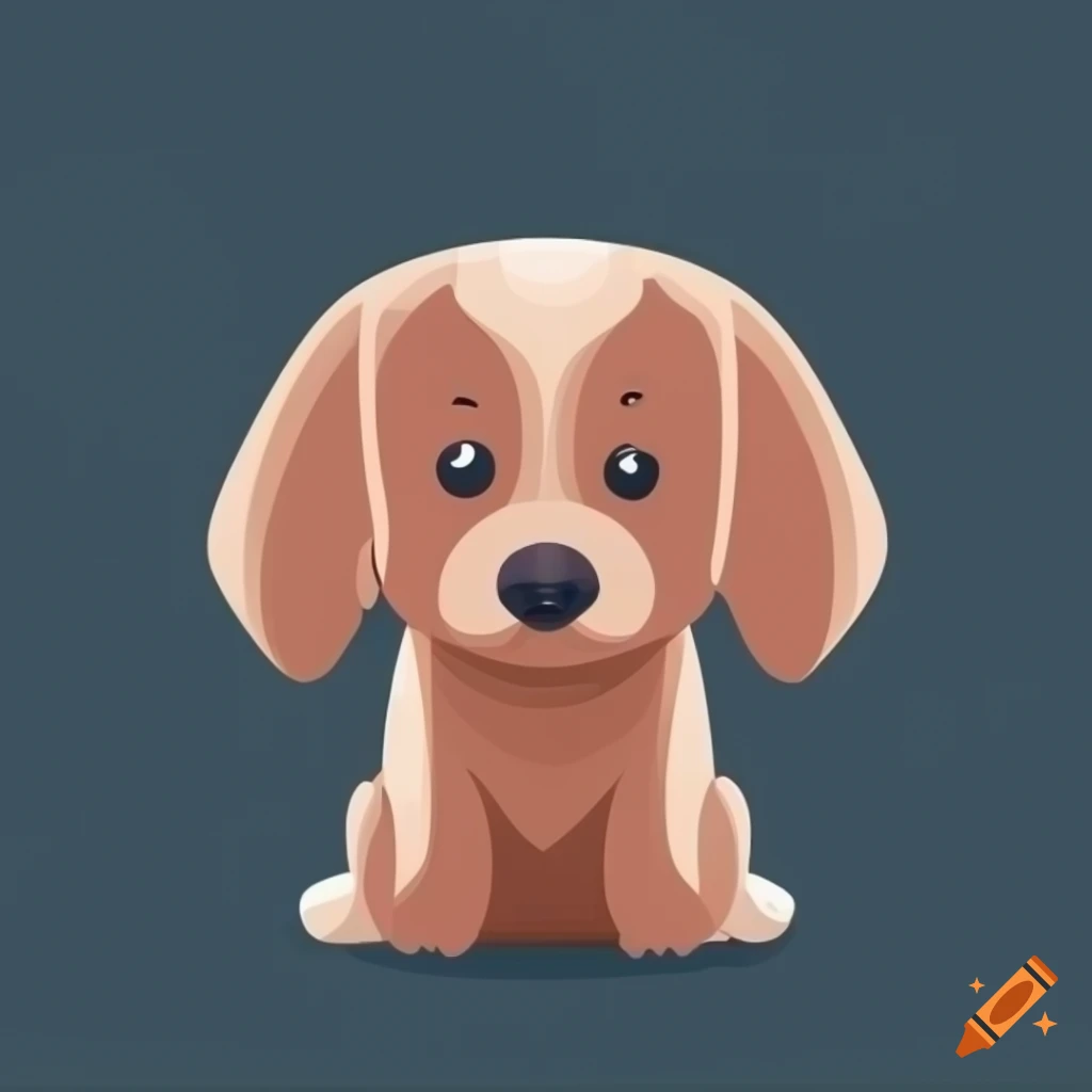 Cute puppy in simple vector style on Craiyon