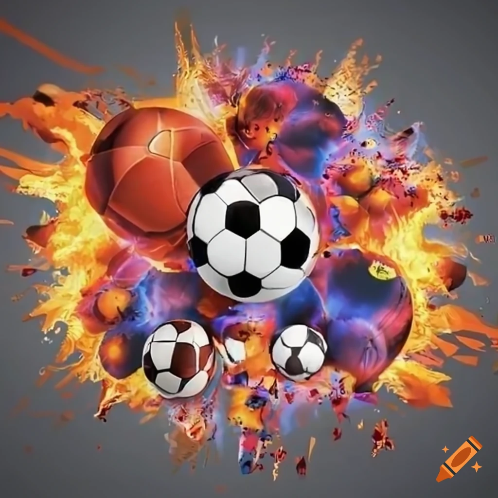 Dynamic sports day banner with explosion theme on Craiyon