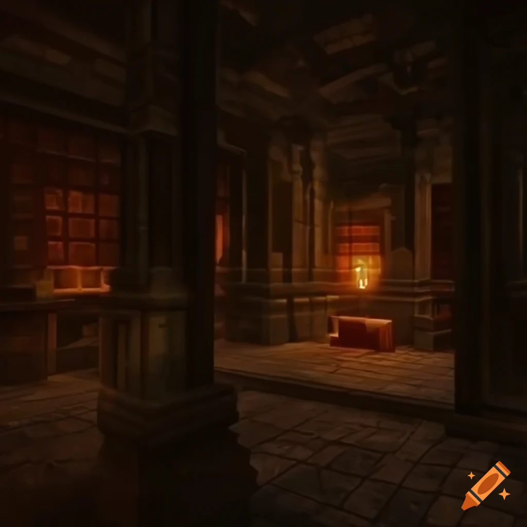 Intricate modular isometric rpg dungeon tiles with cinematic lighting ...