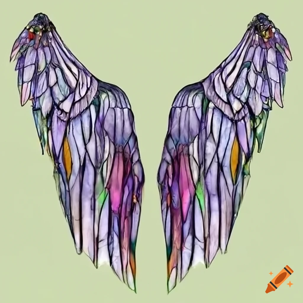 Stained glass wings on Craiyon
