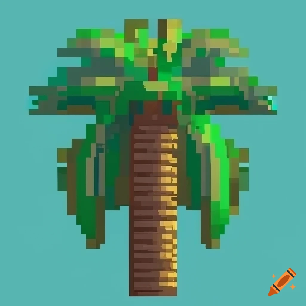 Tall palm tree pixel art in 2d rpg maker style on Craiyon