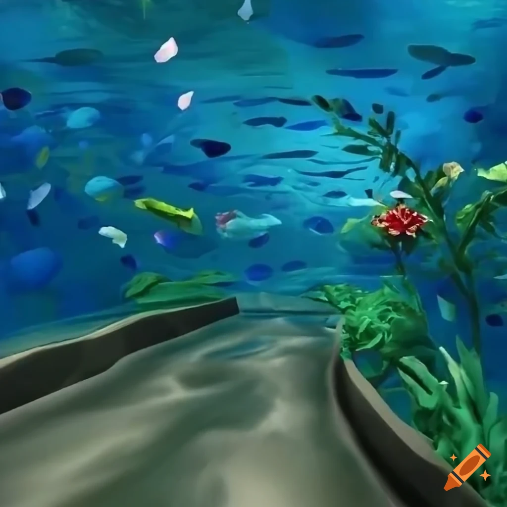 Super mario 64 the secret aquarium landscape on Craiyon