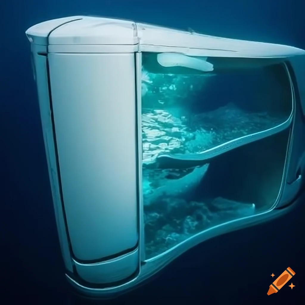 White futuristic storage chest underwater on Craiyon
