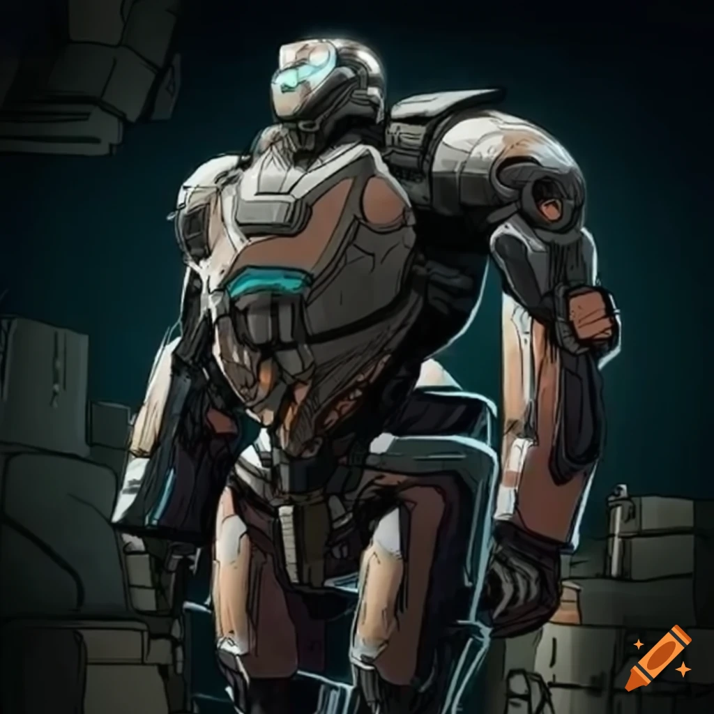 Sleek and powerful mech suit in the avatar series on Craiyon