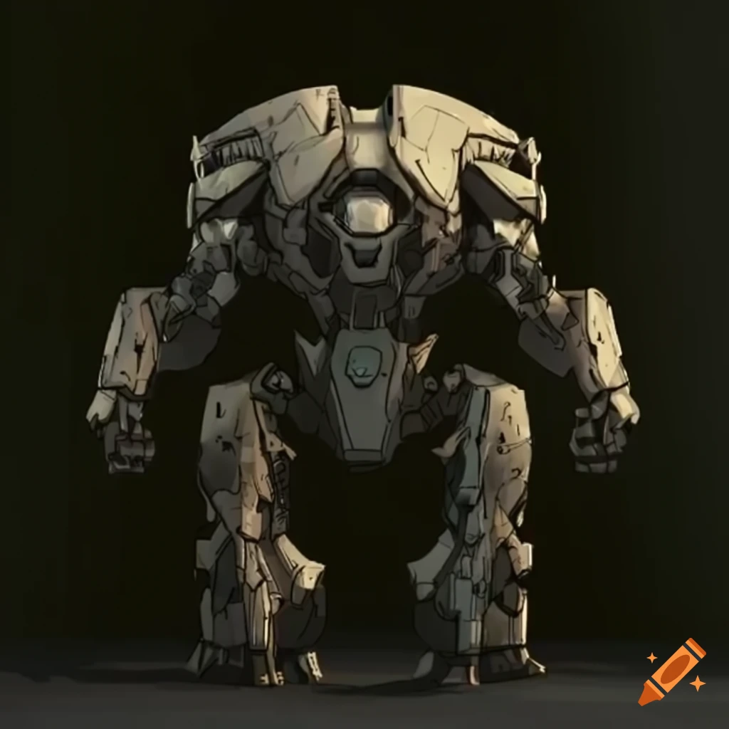 Sleek and powerful mech in a forest setting with an athletic pilot on ...