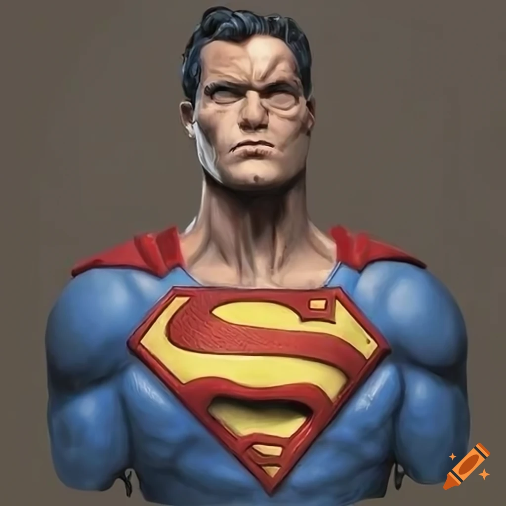 Bust painting of superhero in costume on Craiyon