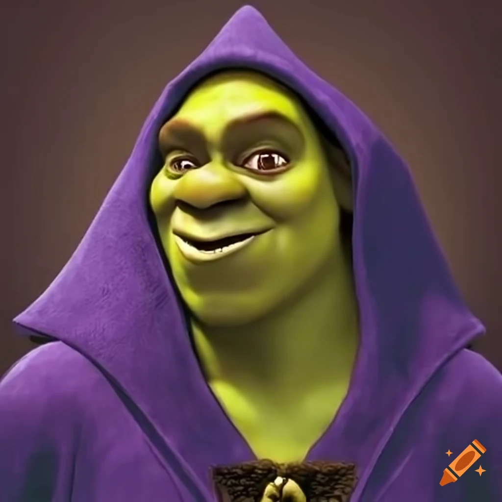 Character in warlock robes with a green complexion on Craiyon