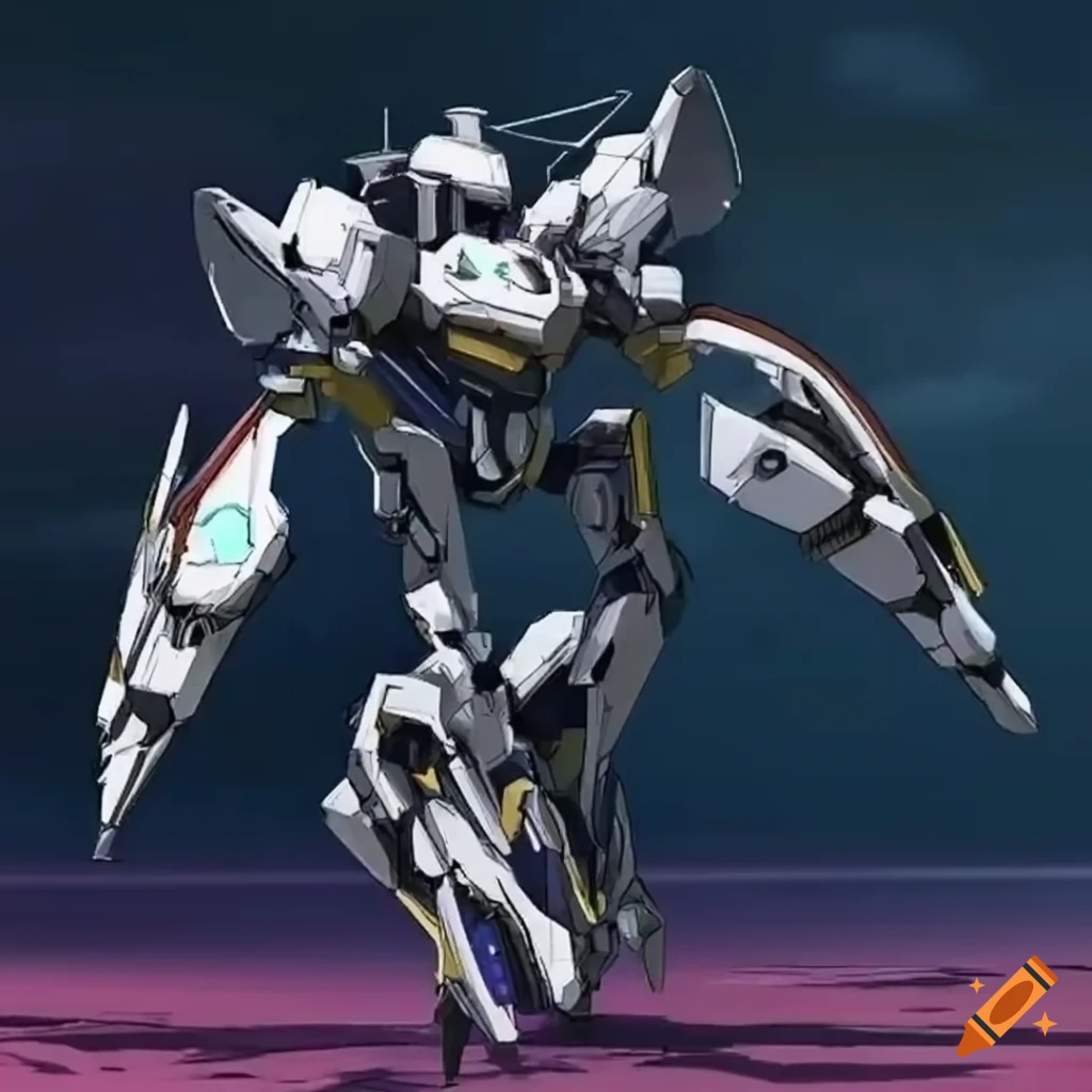 Detailed athletic light mech design in Code Geass with intricate ...
