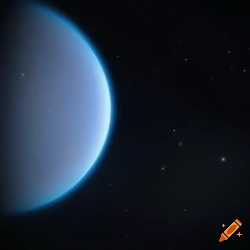 Detailed nasa space mission photograph of a sci-fi blue gas giant ...