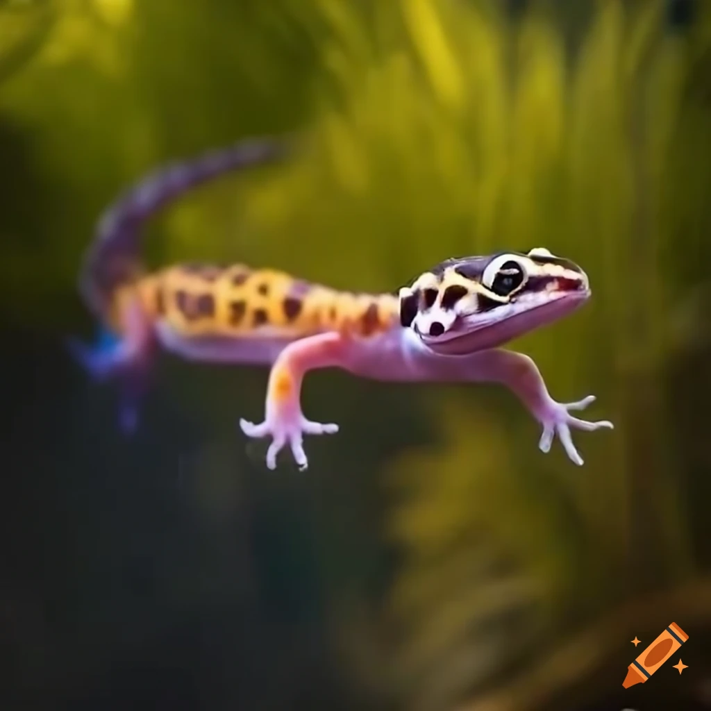 Leopard gecko swimming underwater on Craiyon