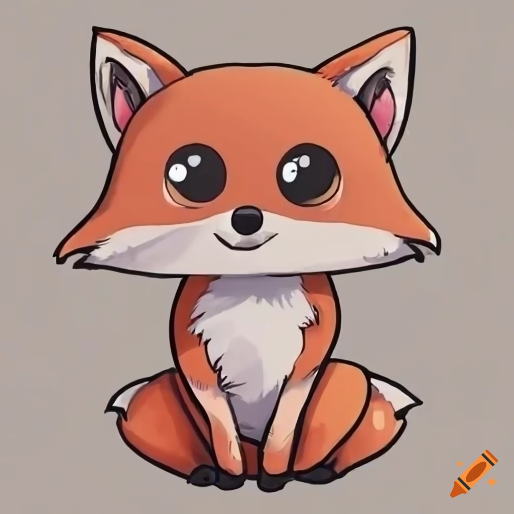 Cute fox drawing on Craiyon