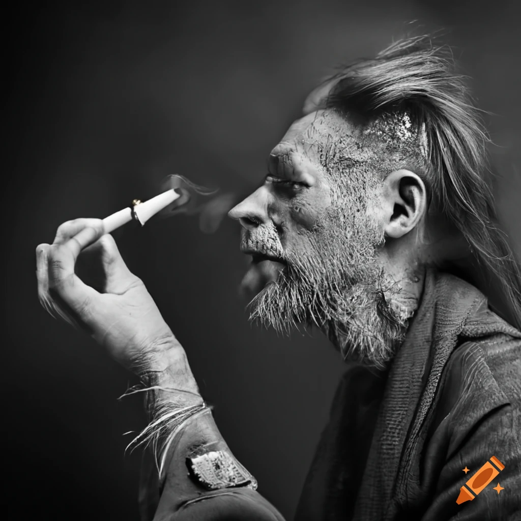 Character with tiger smoking a cigarette on Craiyon