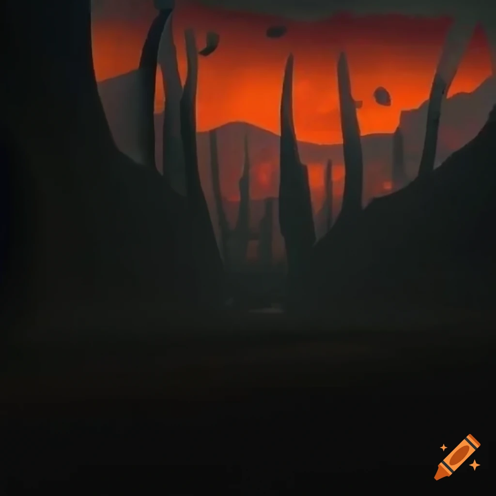 Super mario 64 hollow horror halls landscape on Craiyon