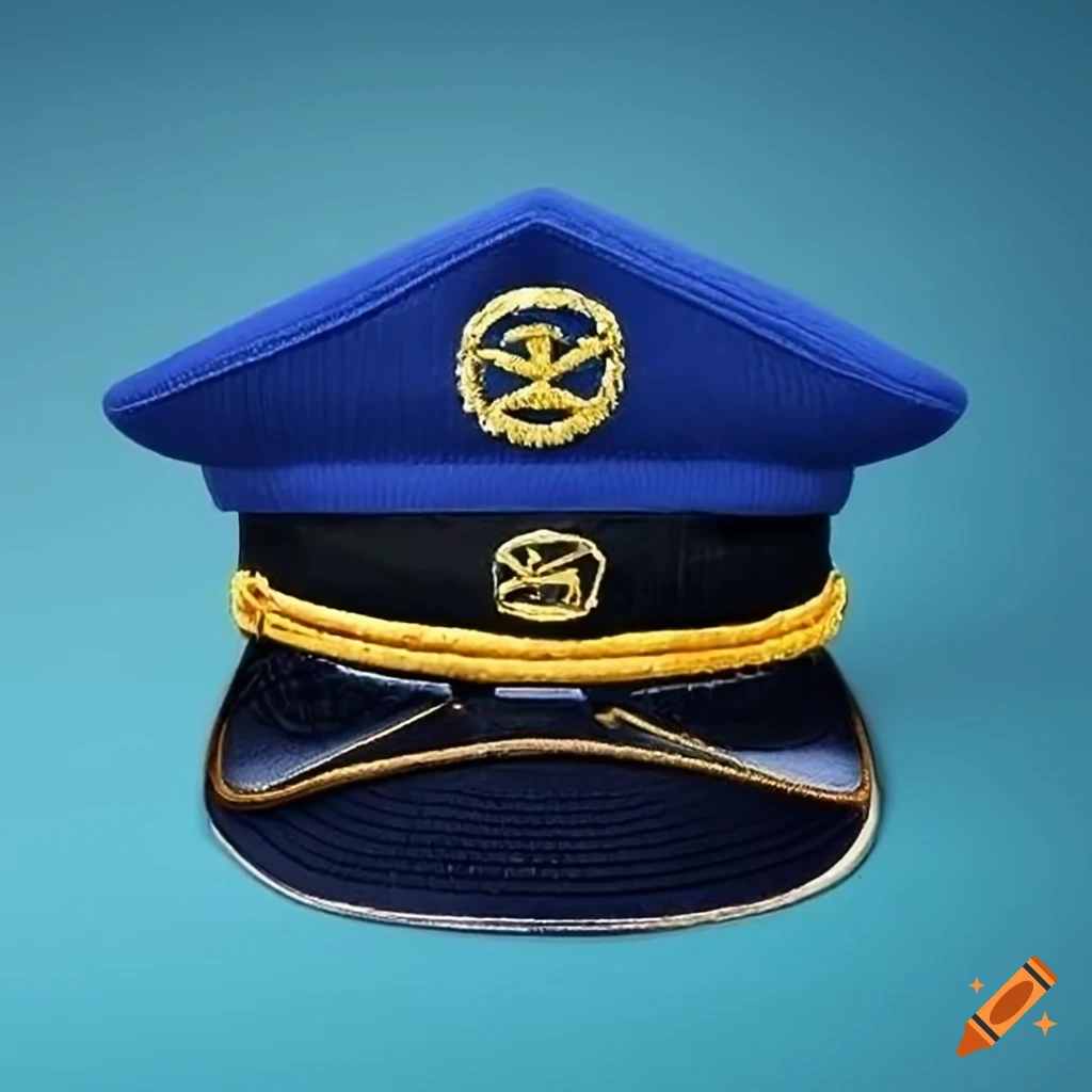 Diamond blue marine captain hat on Craiyon
