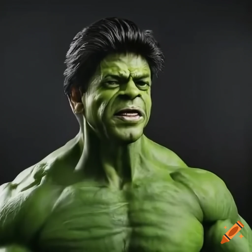 Mashup of shah rukh khan and green hulk with srk's face and hulk's skin ...