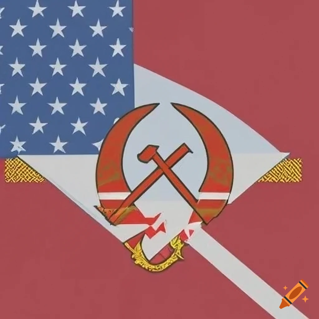 Soviet union and united states flags on Craiyon