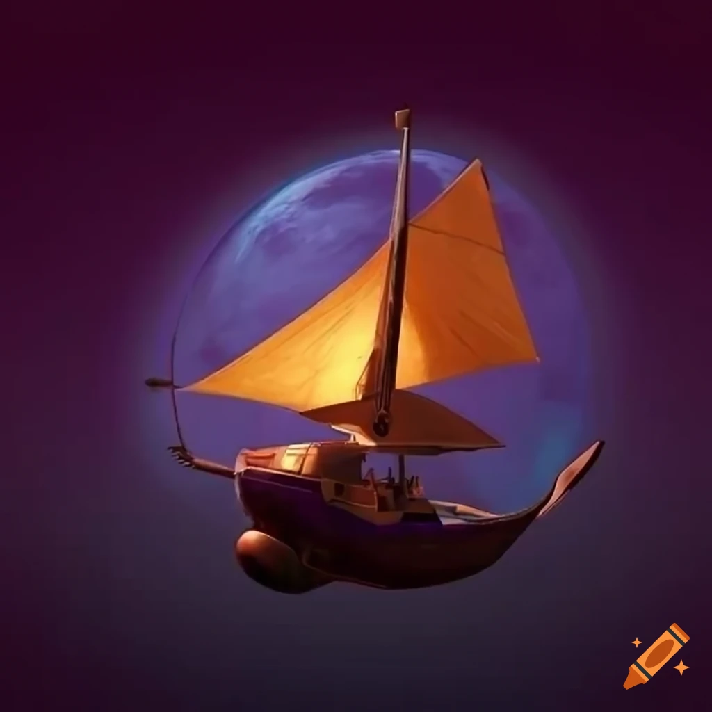 Sailing flying vessel in the stars on Craiyon