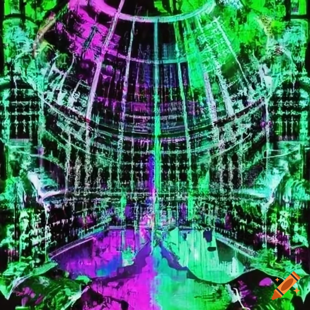 Illustration of a music matrix on Craiyon