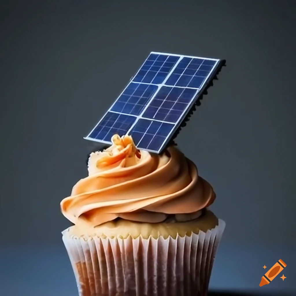 Solar panel on a cupcake on Craiyon