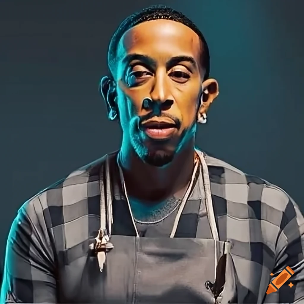 Ludacris the rapper cooking with a grandmother in the kitchen on Craiyon
