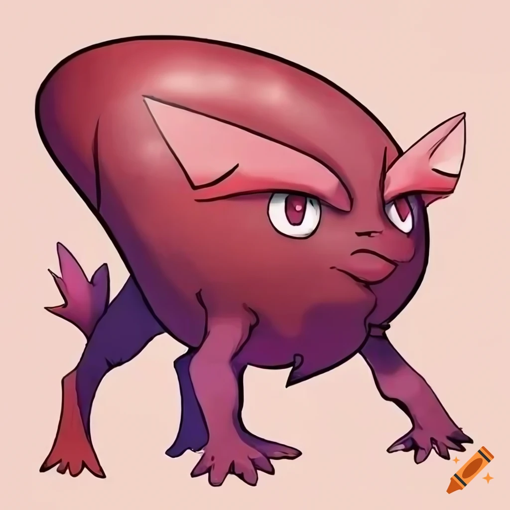Illustration of a human liver in a pokémon style drawing on Craiyon