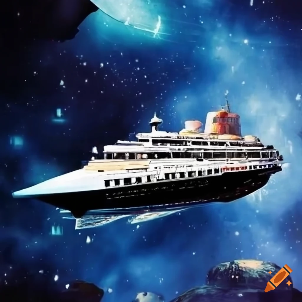 1970s space opera spaceships in a science fiction setting on Craiyon