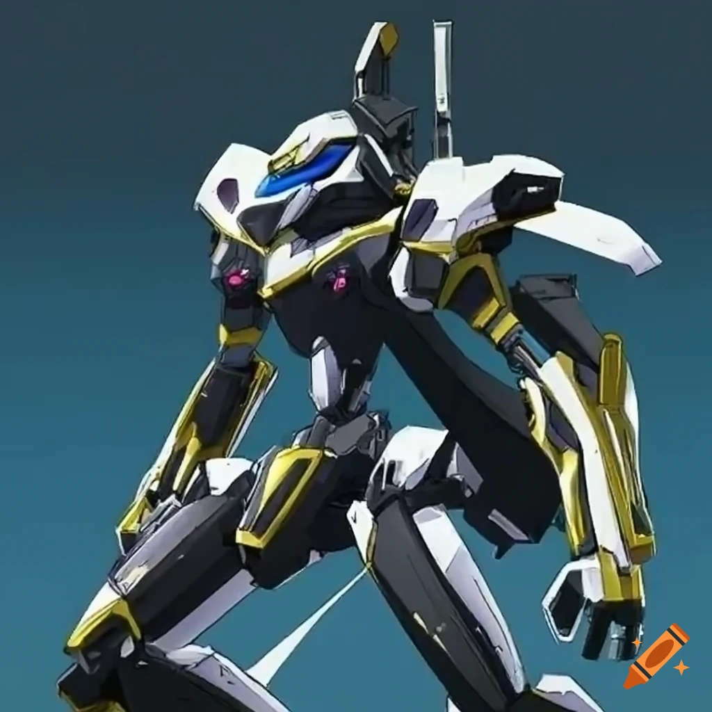 Detailed athletic light mech design in code geass with intricate ...