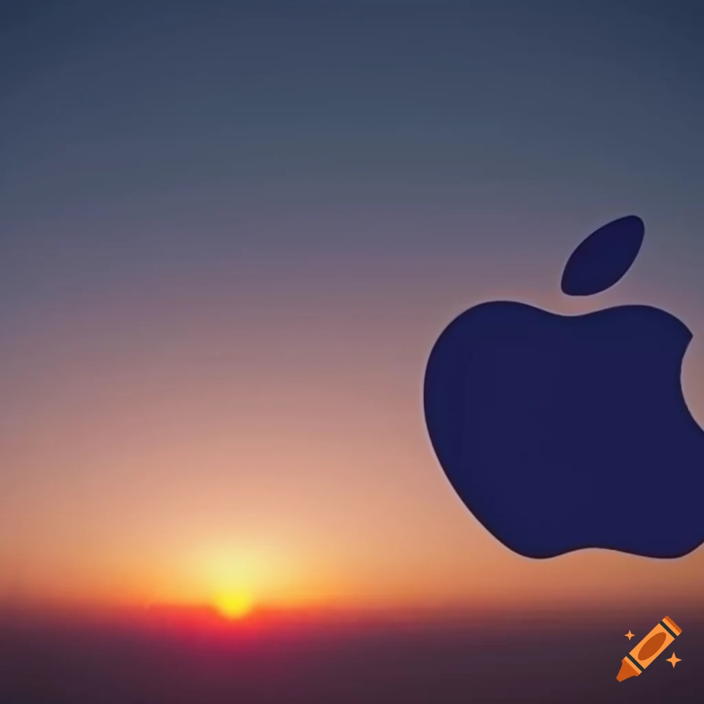 Apple siri icon with a sunset background on Craiyon